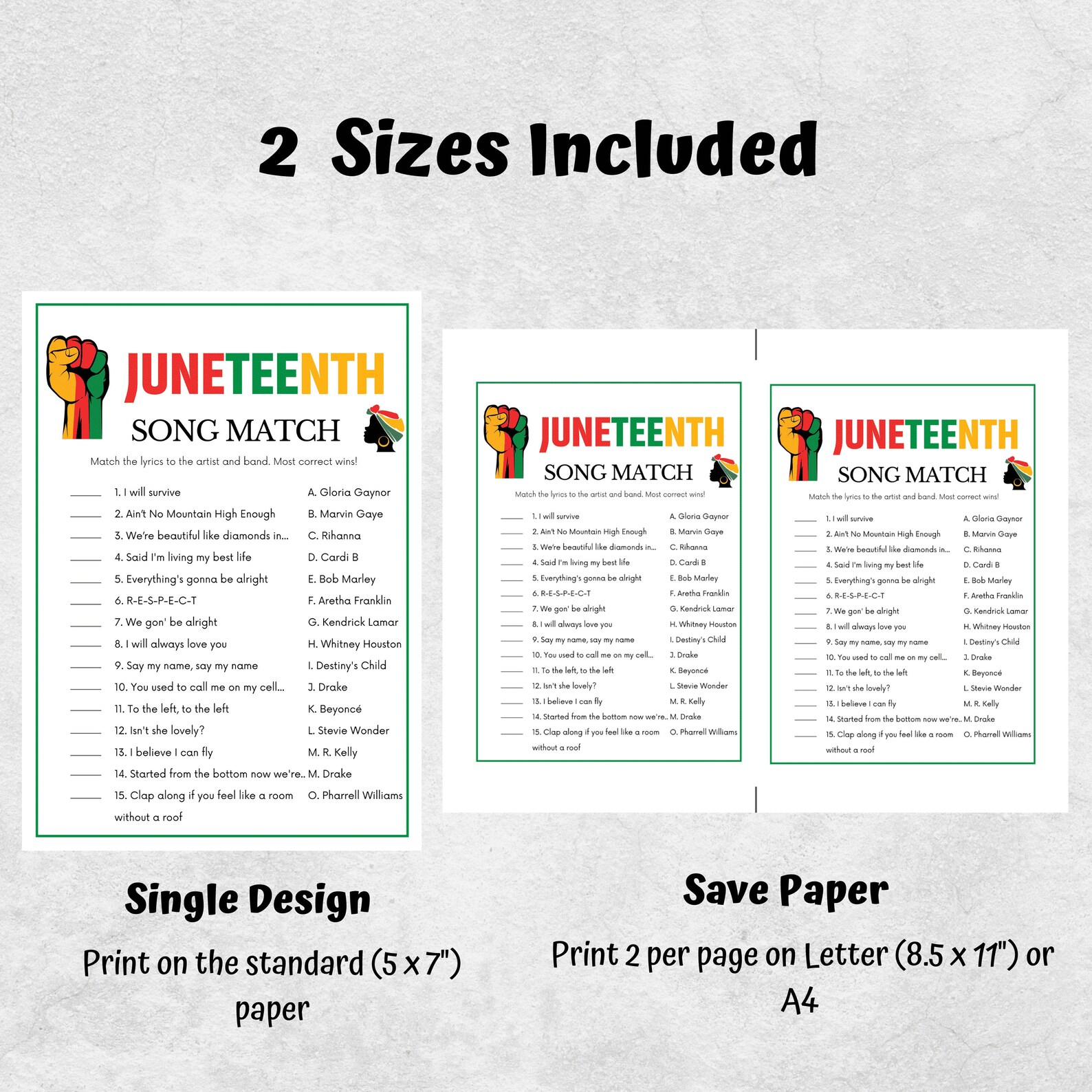 Juneteenth Games, Juneteenth Song Match Up, Black History Games ...