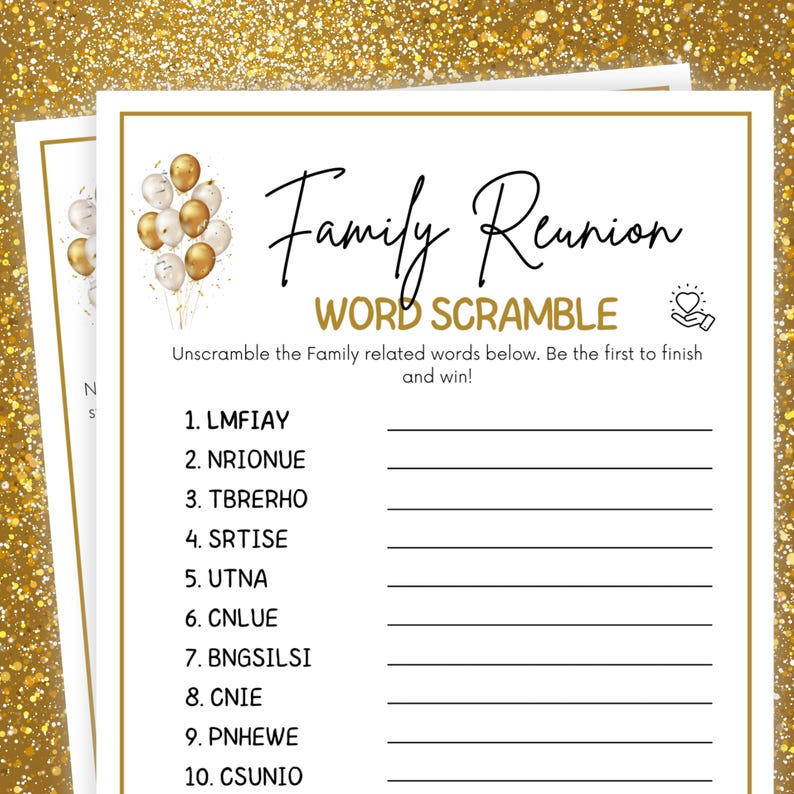 Family Reunion Games, Word Scramble, Family Games Night, Family Games ...