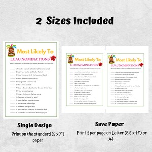 Luau Party Games, Most Likely To, Luau Games, Aloha Party Games ...