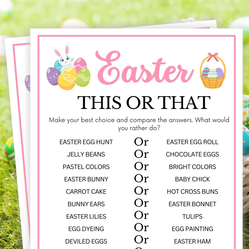 Easter Games, This or That, Easter Game for Kids, Bible Games, Bible ...