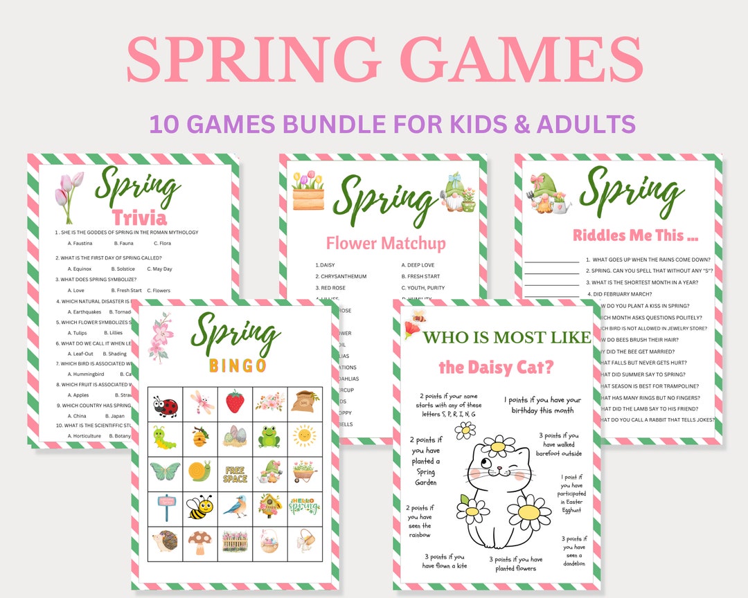 Spring Games, Spring Games Bundle, Springtime Games, Spring , Spring ...