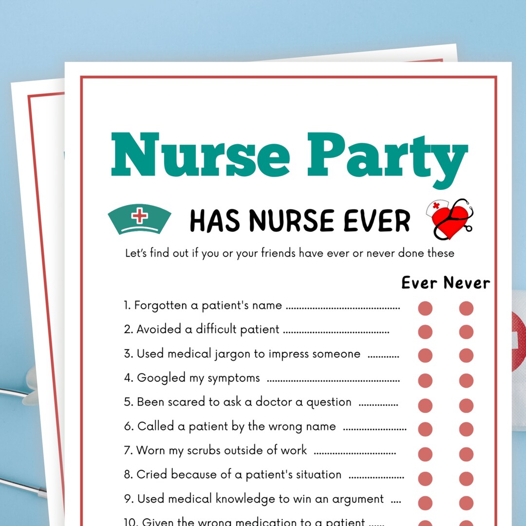 Nurse Games, Has Nurse Ever, Ever or Never Game, Nurse Party Games ...