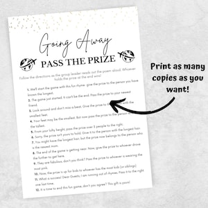 Going Away Party Games, Pass the Prize, Going Away Games, Farewell ...