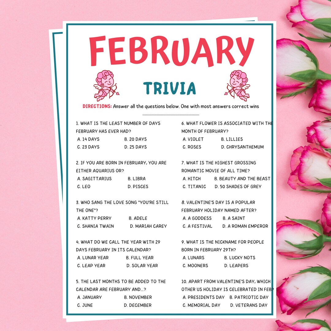 February Games, February Trivia, Birthday Games, Brunch Games, Team ...