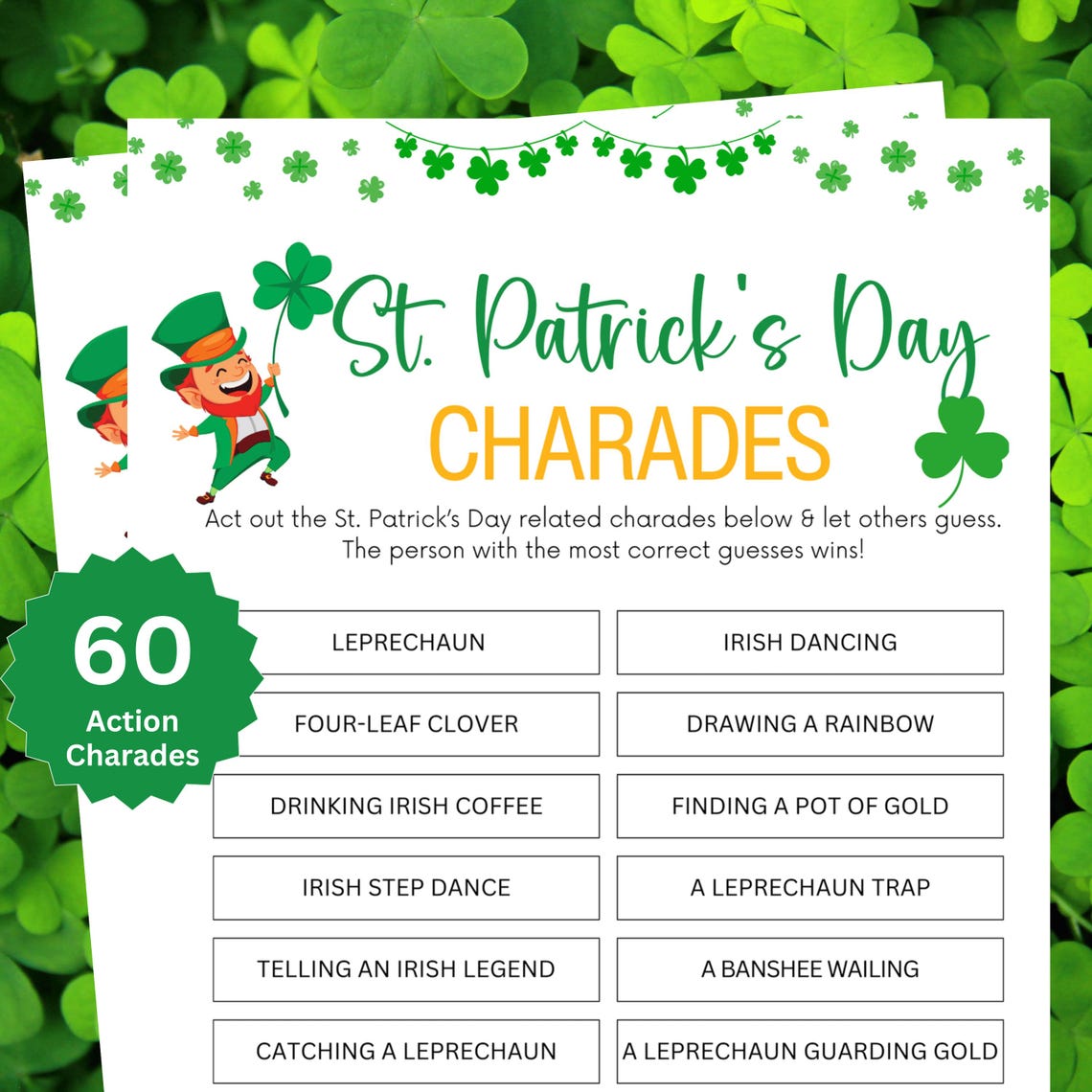 St Patricks Day Charades, St Patricks Day Games, St. Patrick's Day ...