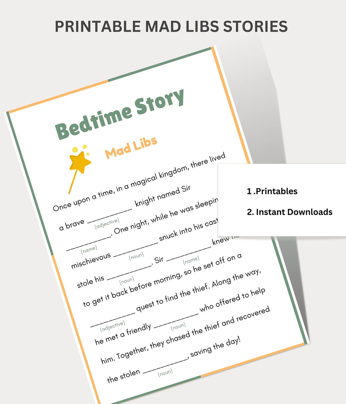 Madlibs, Madlibs for Kids, Games for Kids, Bedtime Story, Bedtime Story ...