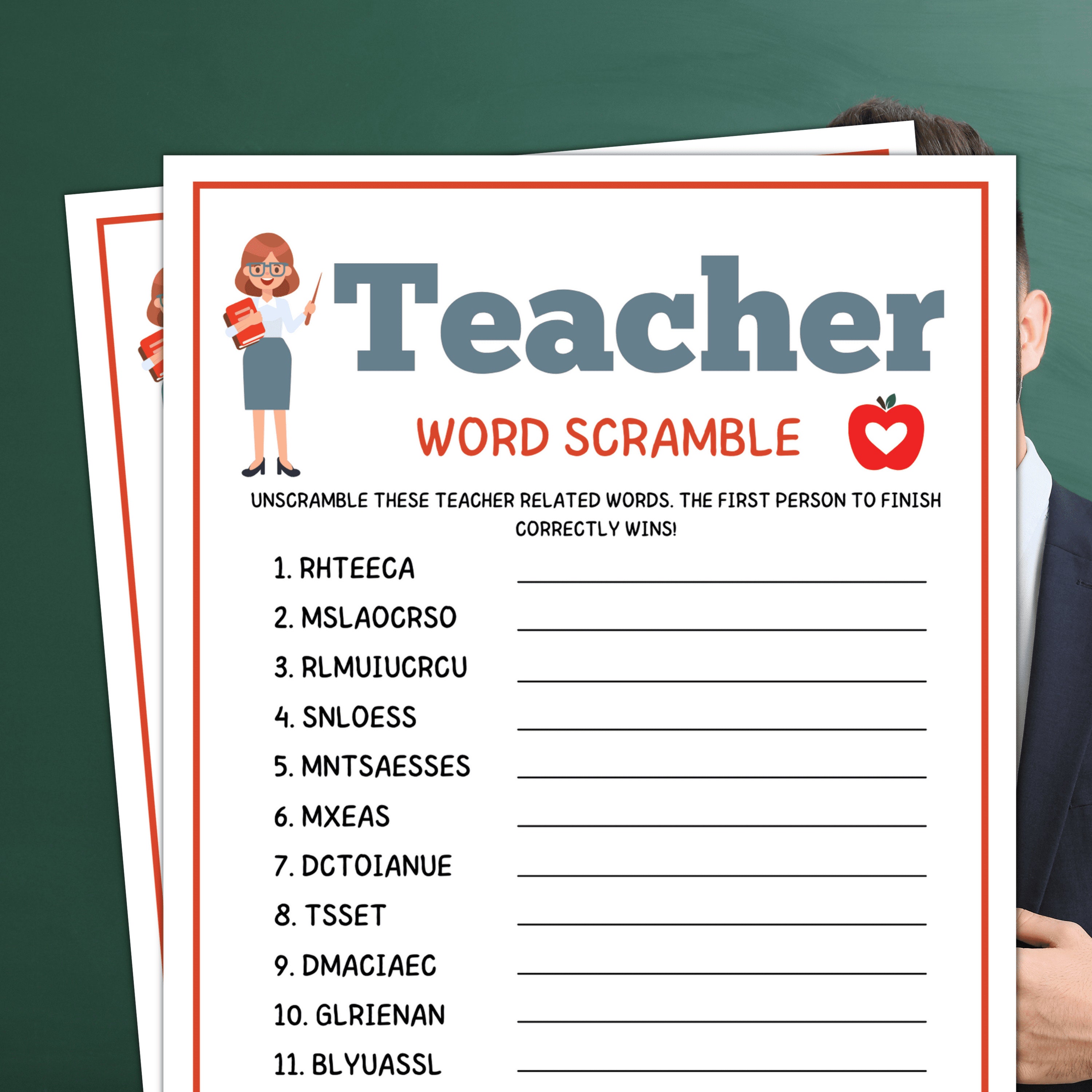 Teacher Party Games, Teacher Word Scramble, Teacher Retirement Party ...