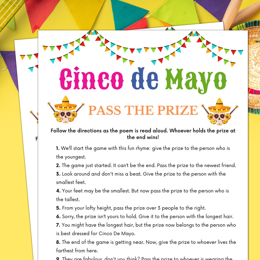 Cinco De Mayo Games, Pass the Prize, Cinco De Mayo Party Games, Party ...