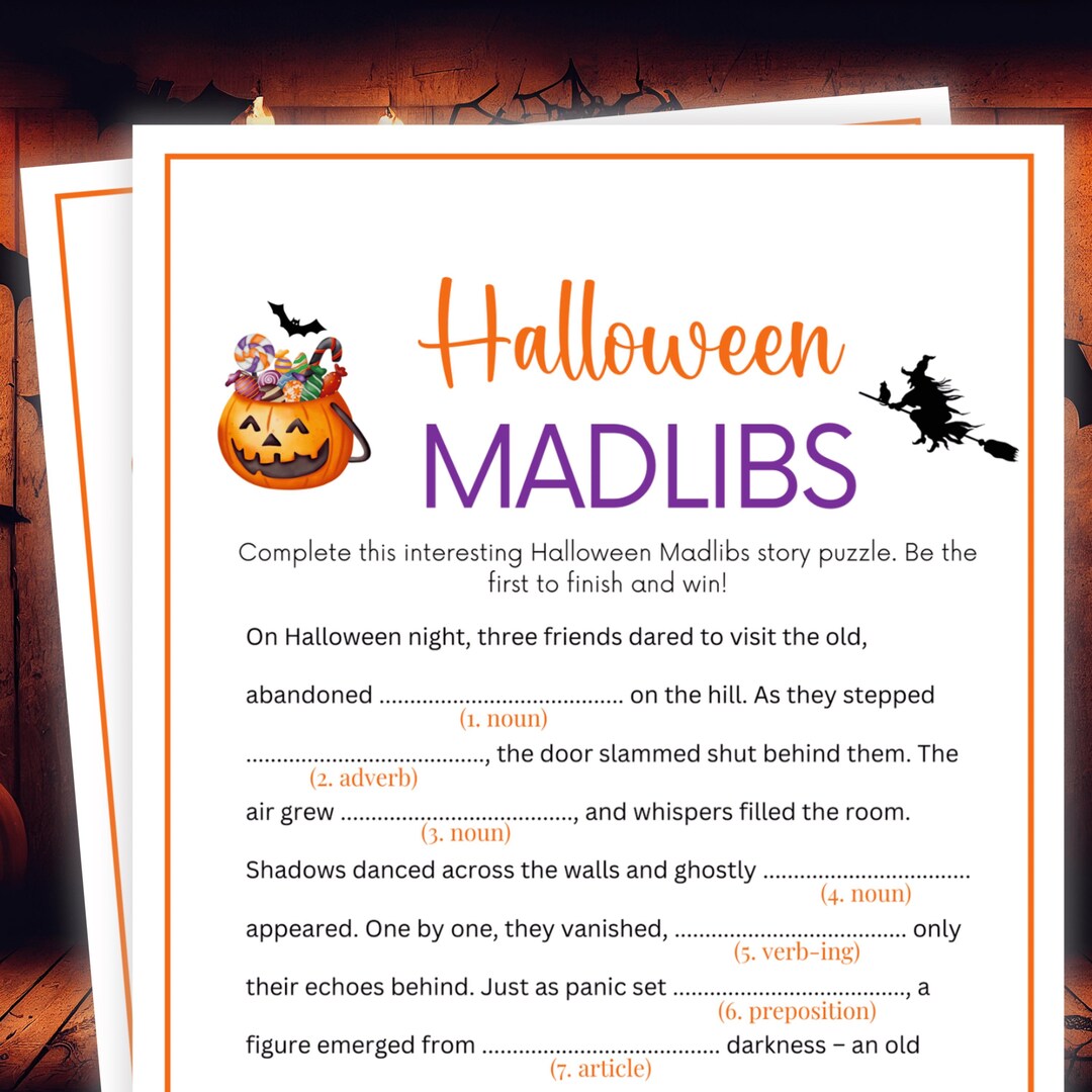 Halloween Games, Madlibs, Halloween Party Games, Halloween Games for ...
