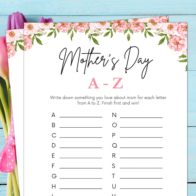 Mothers Day A-Z Race, Mothers Day Games, Party Games for Kids, Adults ...