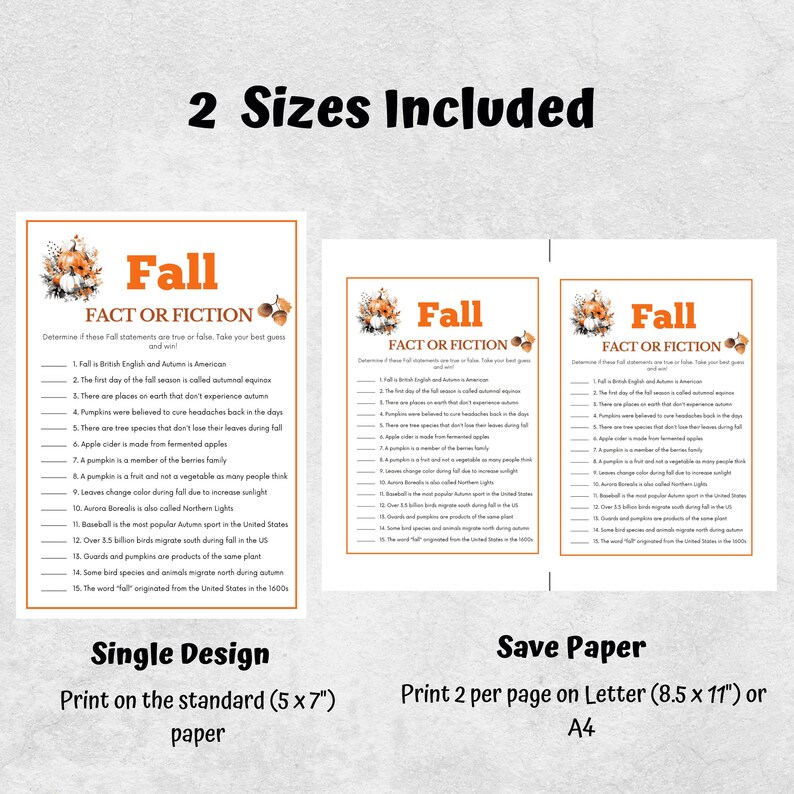 Fall Games, Fact or Fiction, Fall Games for Kids, Fall Games for Adults ...