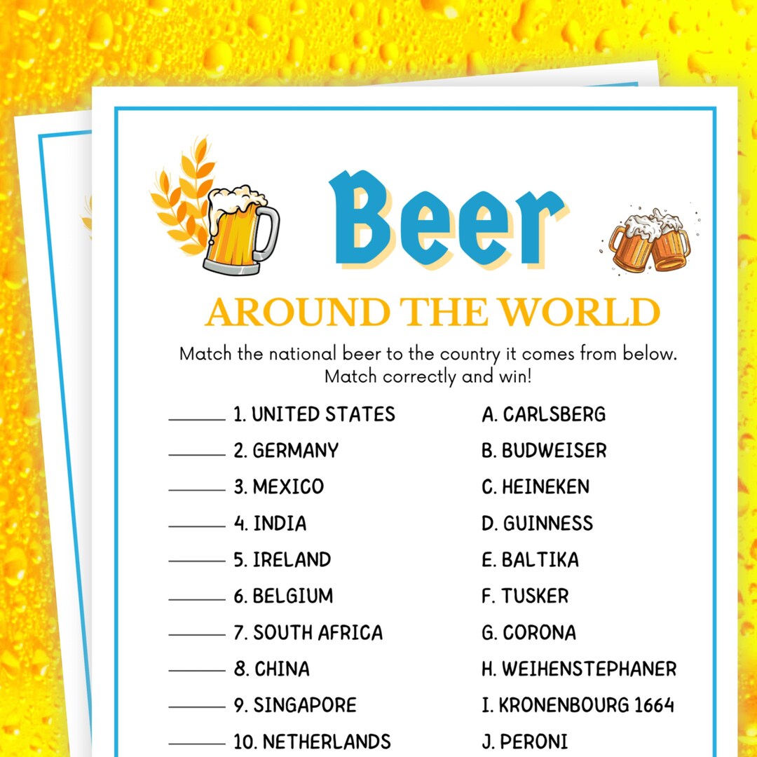 Beer Trivia, Drinking Party Games, Oktoberfest Games, Oktoberfest Party ...