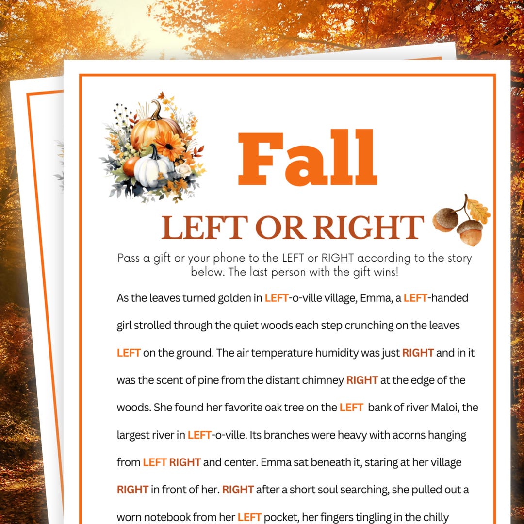 Fall Games, Left or Right, Fall Party Games, Autumn Games, Fall Games ...