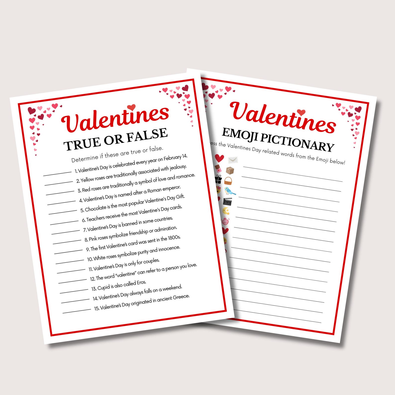 Valentines Day Trivia Bundle Game, Fun Valentines Day Games, Printable ...