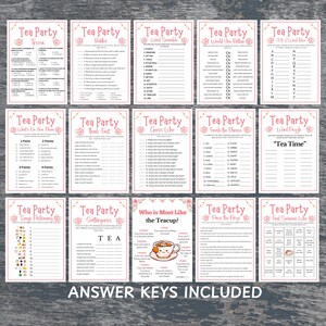 Tea Party Games Bundle, 50 Games SUPER Bundle, Ladies Tea Party Games ...