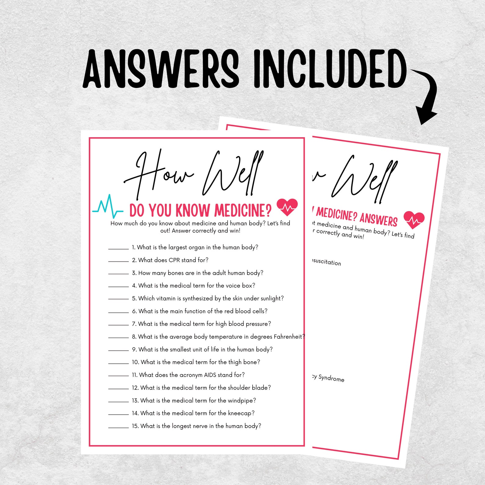 Medical Trivia, How Well Do You Know Medicine Trivia, Medical Party ...