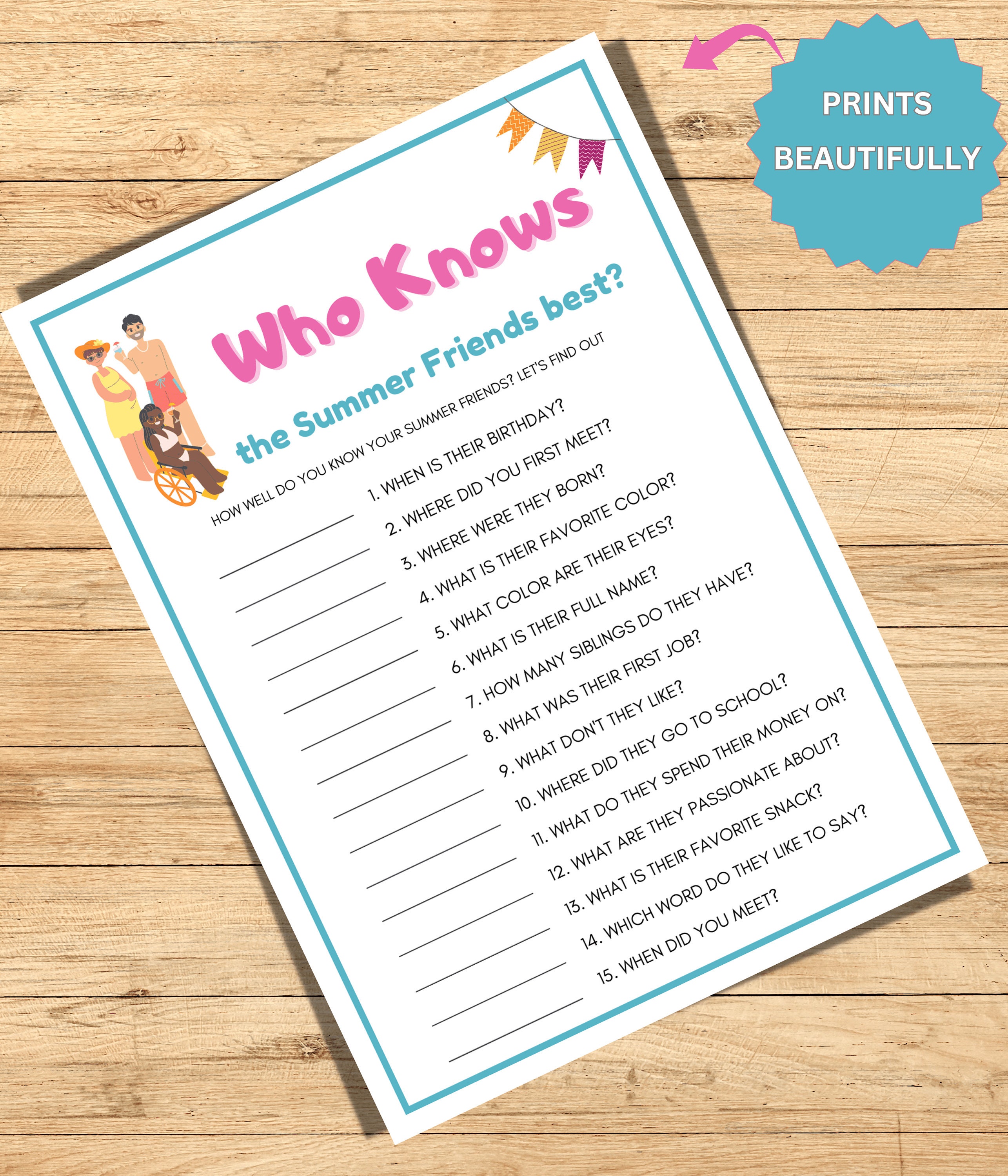 Summer Games, Who Knows the Summer Friends Best?, Summer Party Games ...