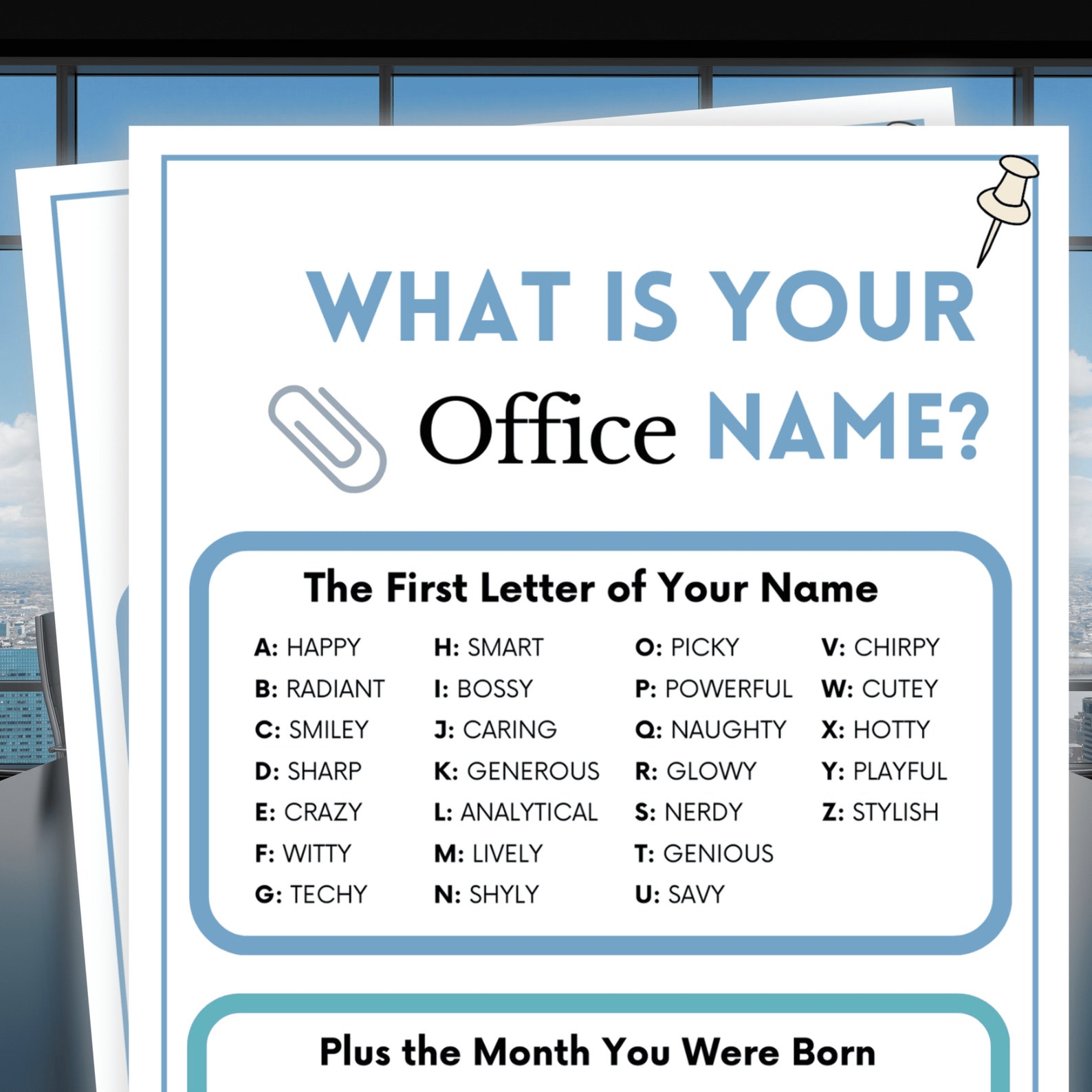 Office Party Games, What is Your Office Name Game, Office Games, Work ...