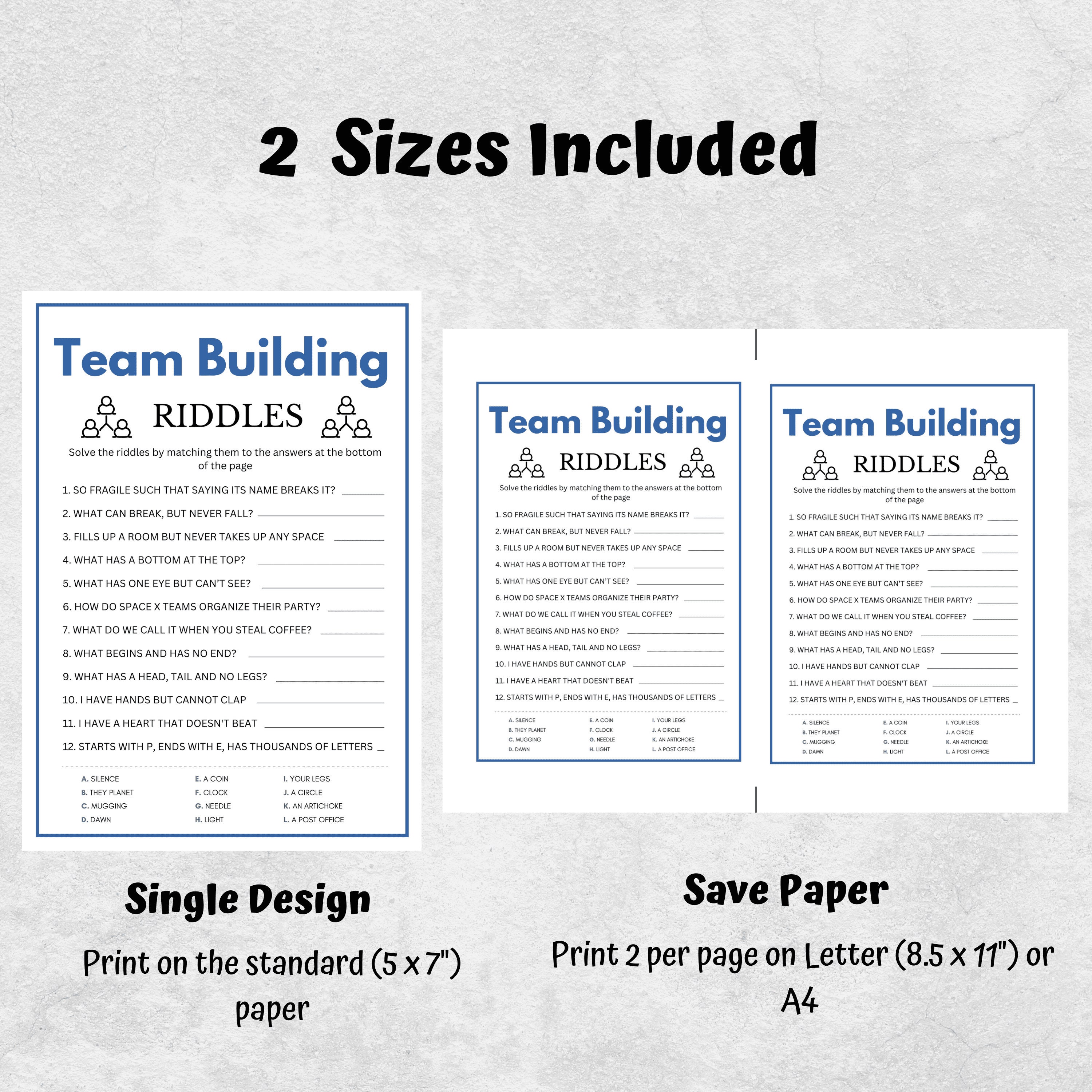 Team Building Games, Riddles, Team Building Trivia, Party Games for ...