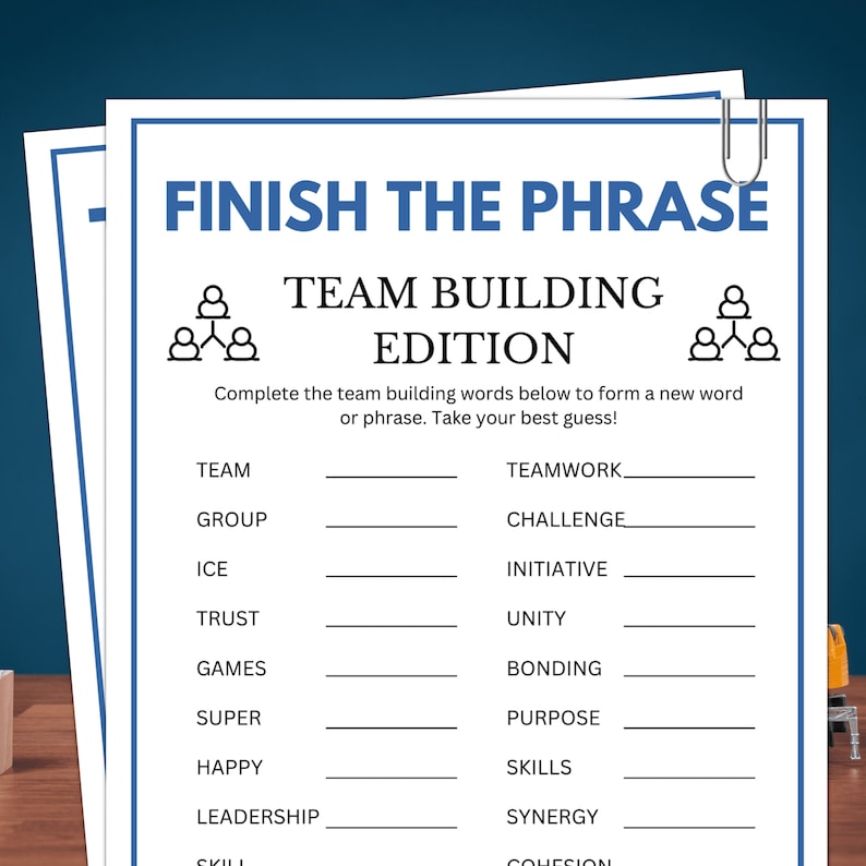 Team Building Games, Finish the Phrase, Team Building Activity for ...