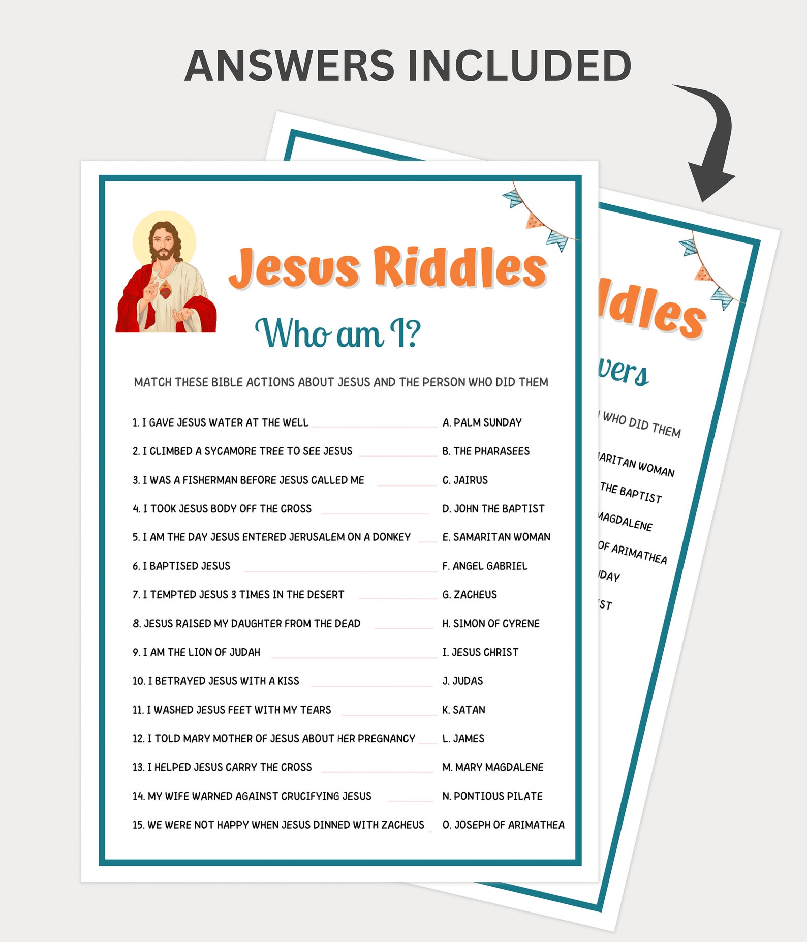 Bible Games, Jesus Riddles, Who Am I, Bible Games for Kids & Adults ...