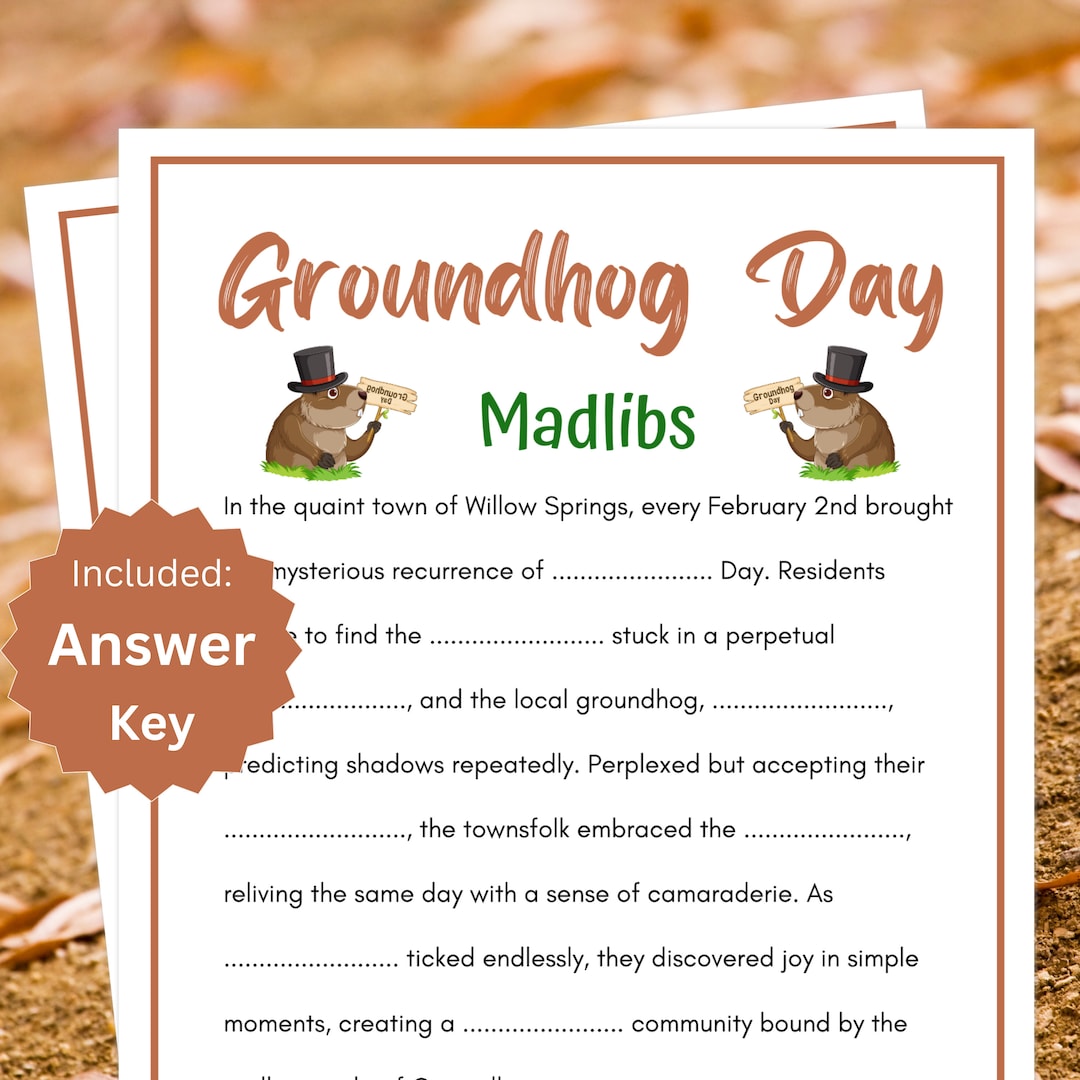Groundhog Day Games, Groundhog Day Madlibs, Groundhog Day Games for ...