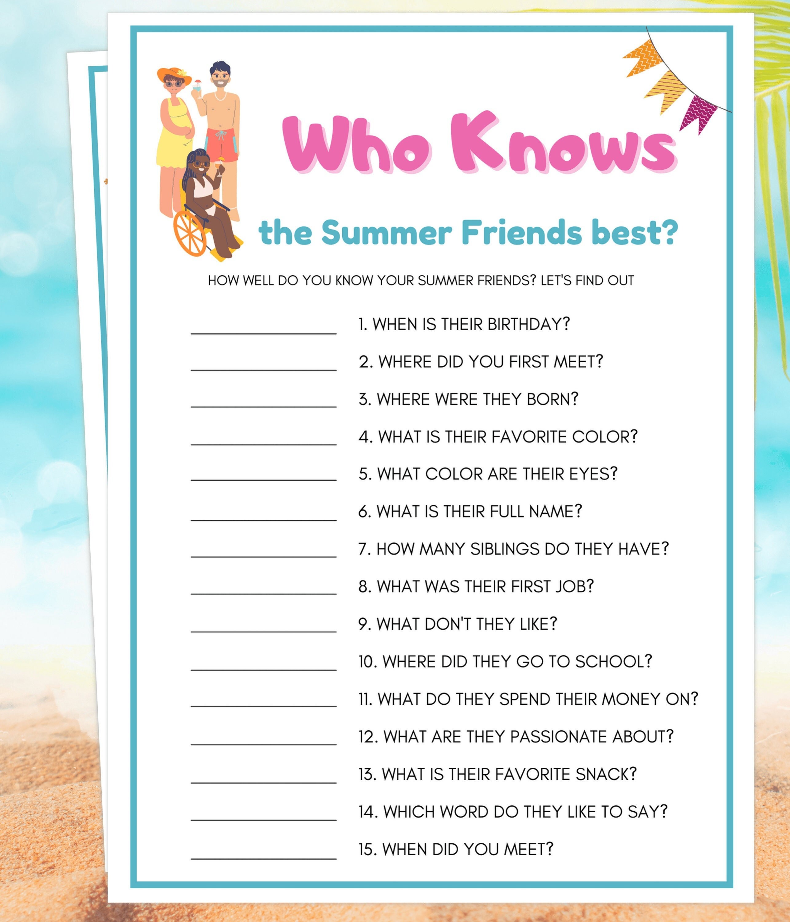 Summer Games, Who Knows the Summer Friends Best?, Summer Party Games ...