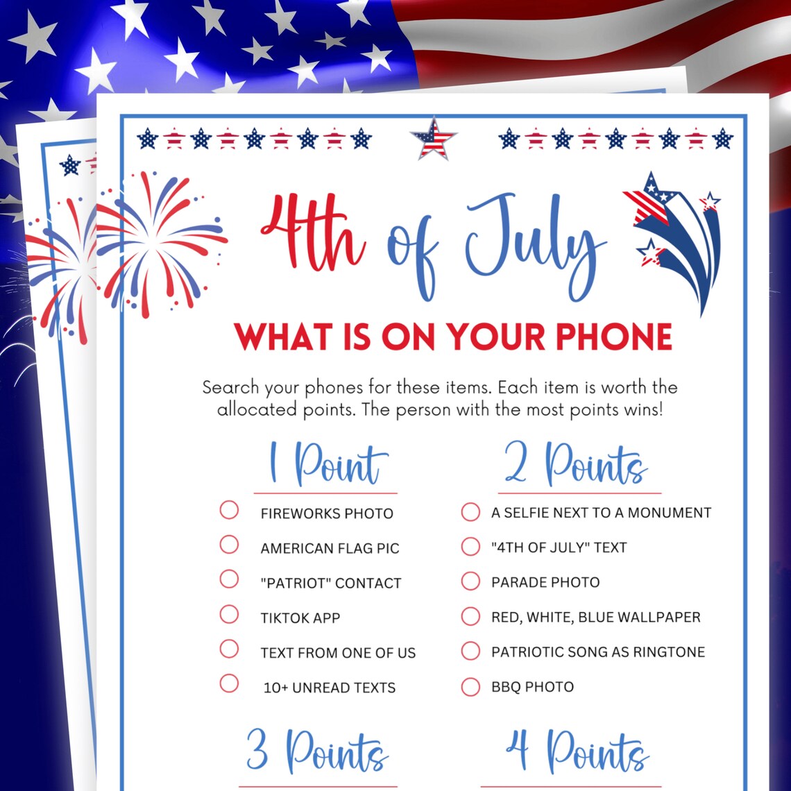 4th of July Games, What is on Your Phone, Independence Day Games ...