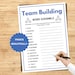 Team Building Games, Team Building Word Scramble, Team Building Party ...