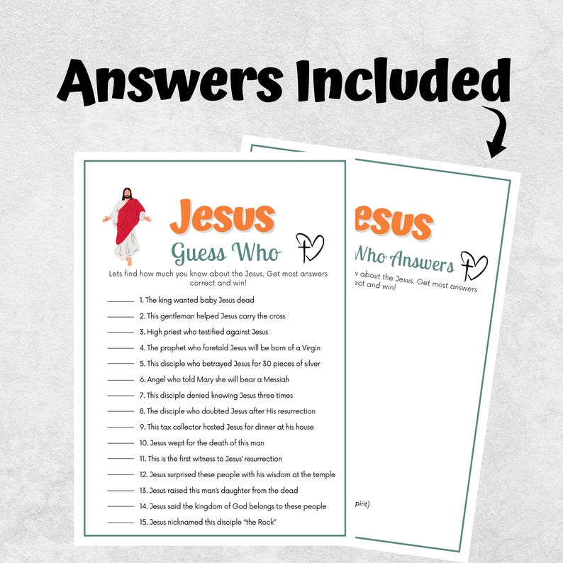 Bible Games, Guess Who, Jesus Trivia, Womens Ministry Games, Bible ...