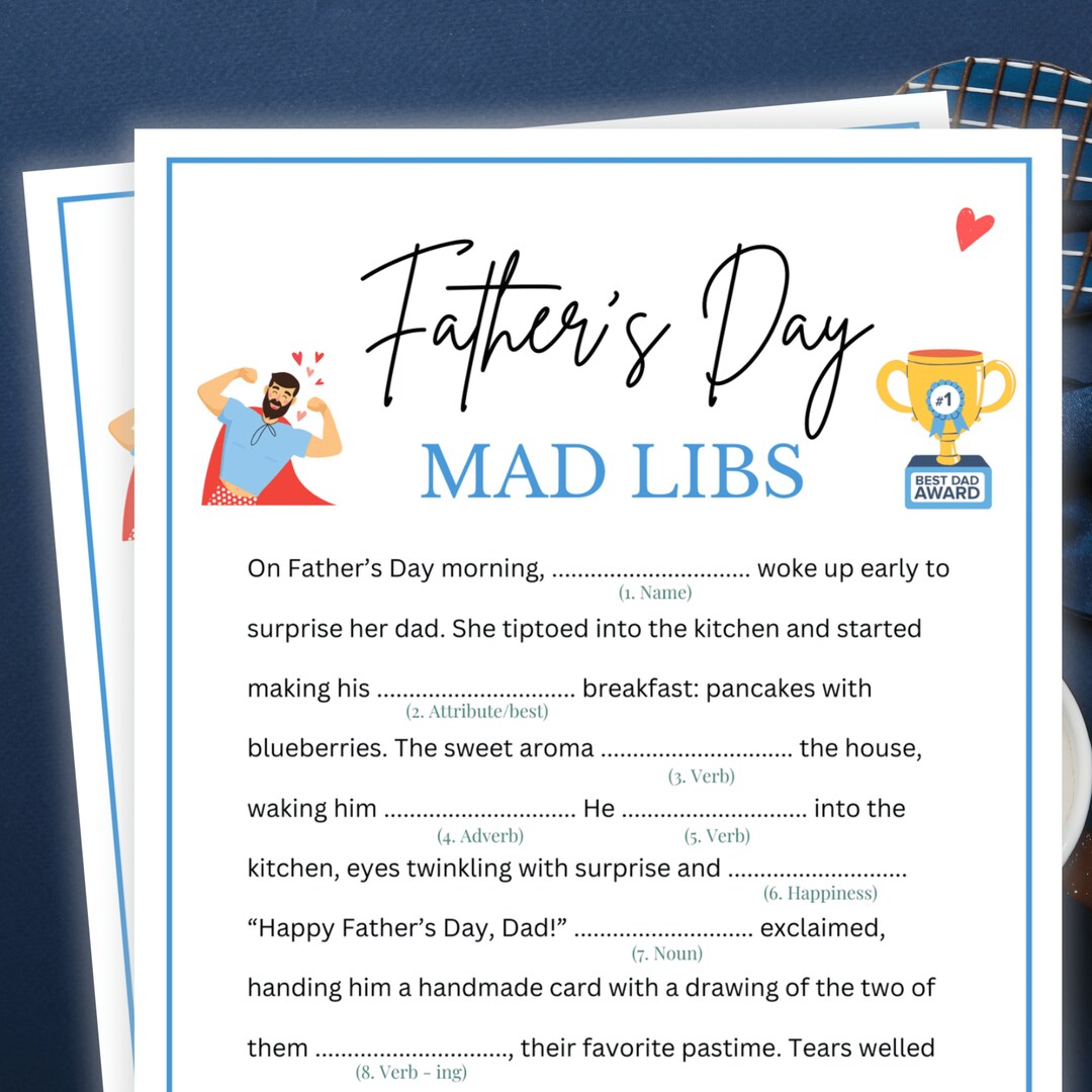 Fathers Day Games, Fathers Day Mad Libs, Bedtime Story for Kids ...