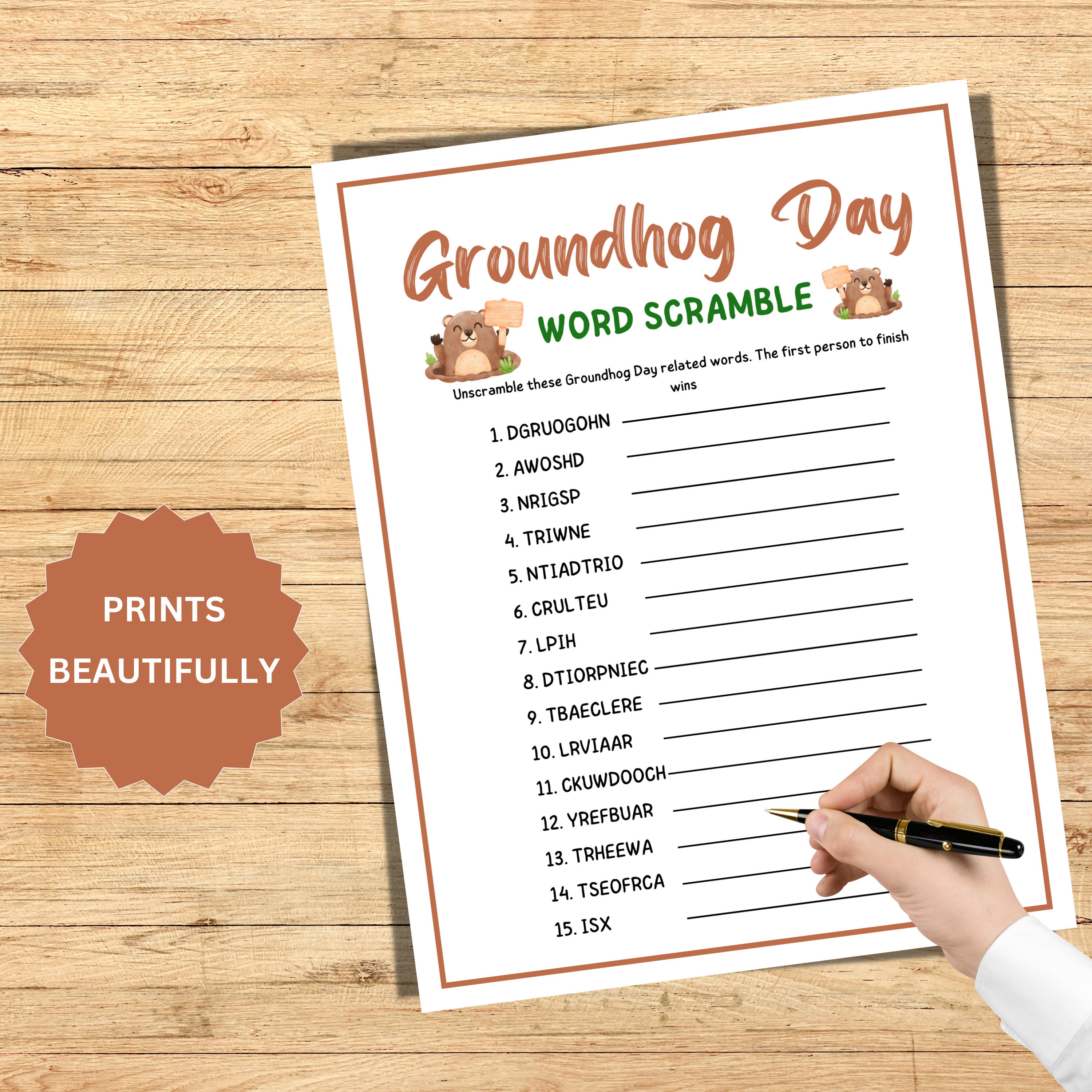 Groundhog Day Games, Word Scramble, Groundhog Games for Kids, Spring ...