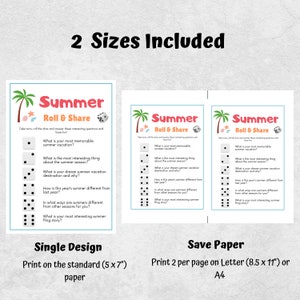 Summer Games, Dice, Summer Dice, Summer Party Games, Summer Birthday ...