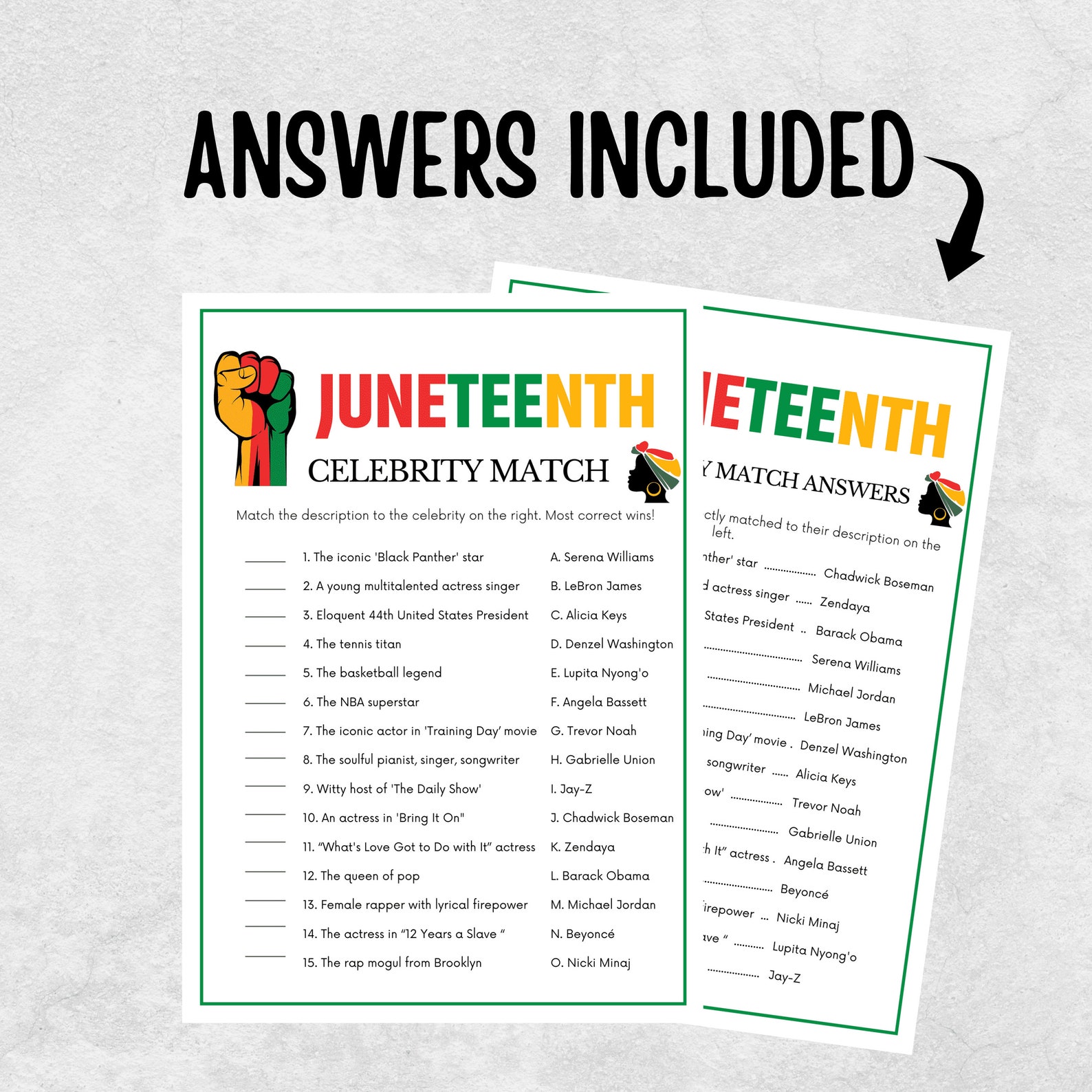 Juneteenth Games, Juneteenth Celebrity Match, Black History Games ...