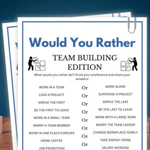 Team Building Games, Would You Rather, Team Building Party Games, Team Building Activity ...