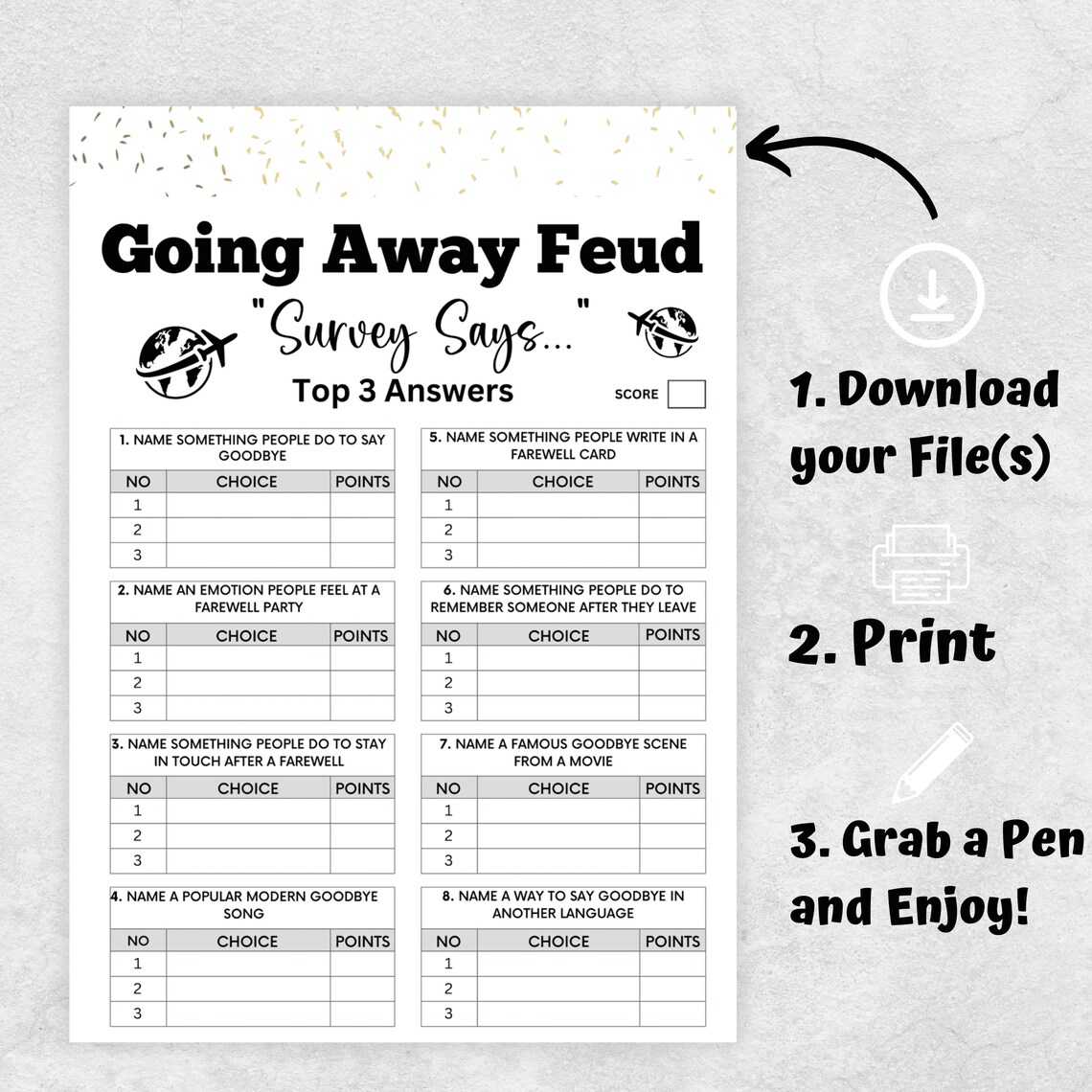 Going Away Feud, Going Away Party Games, Family Feud, Farewell ...