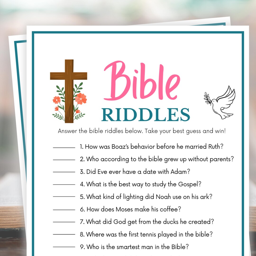Bible Riddles, Bible Games, Womens Ministry Games, Adults Bible Games ...