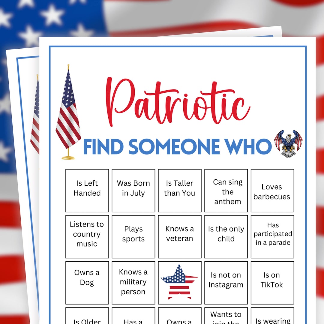 Patriotic Party Games, Find Someone Who, Patriotic Games, Patriot Day ...