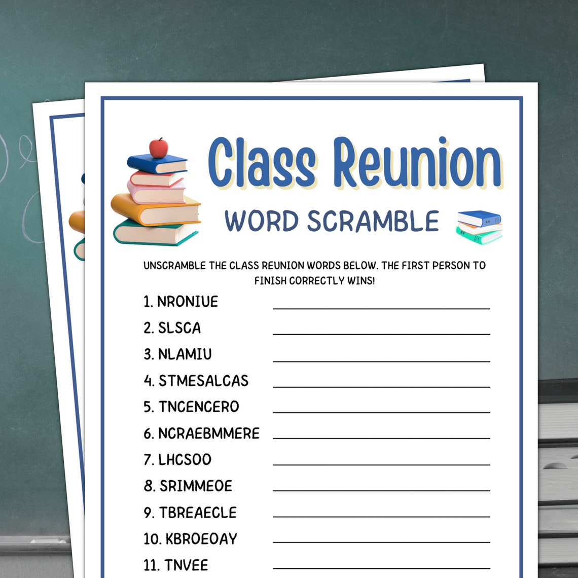 Class Reunion Games, Word Scramble, Class Reunion Party Game, Alumni ...
