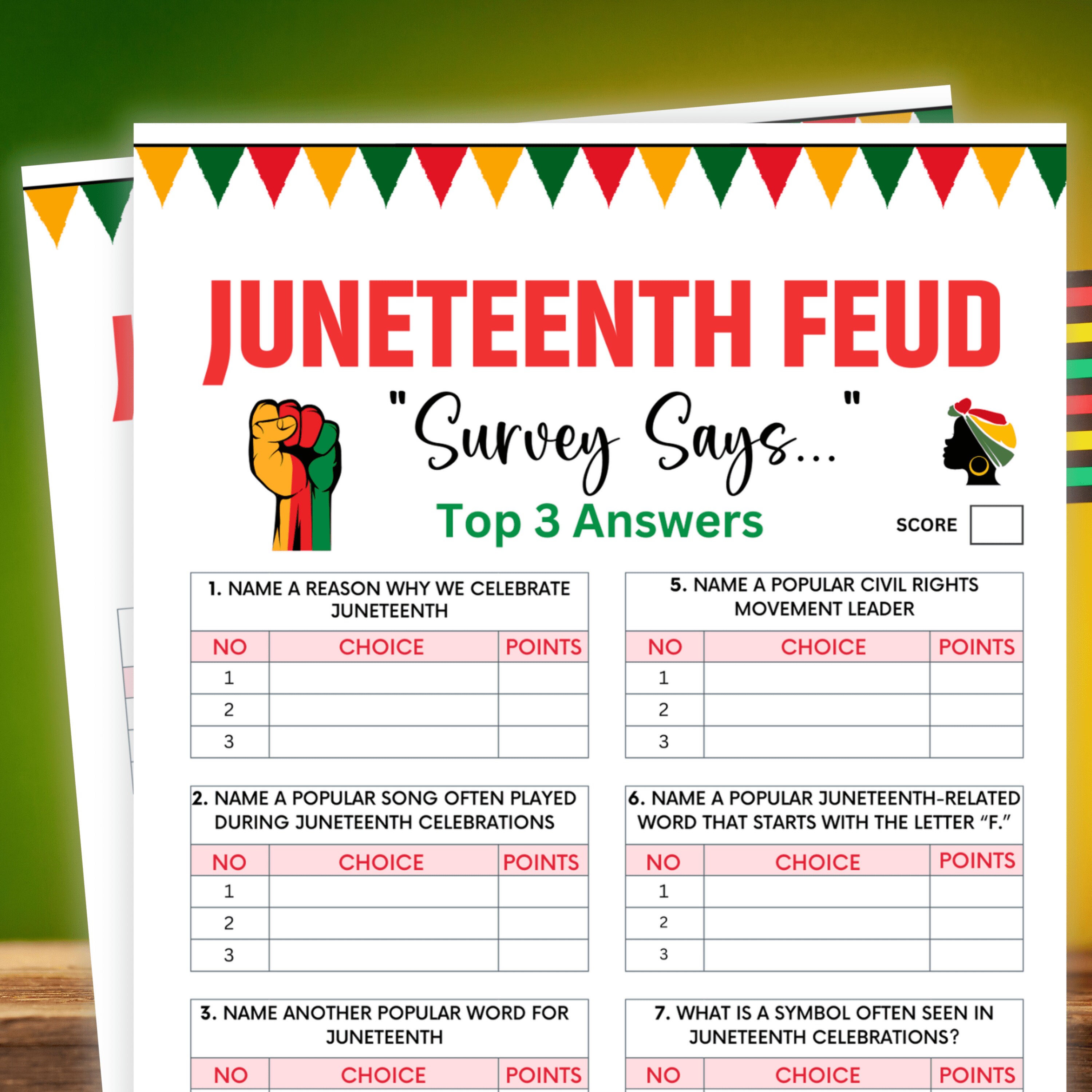 Juneteenth Games, Juneteenth Feud, Family Feud, Black History Games ...