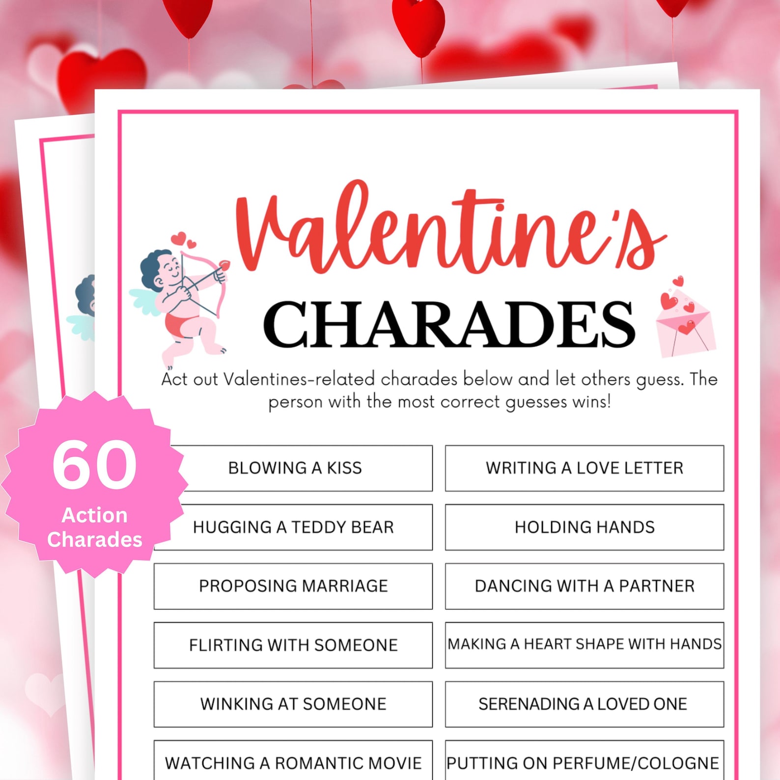 Valentines Day Games, Charades, Valentines Games, Galentines Games ...