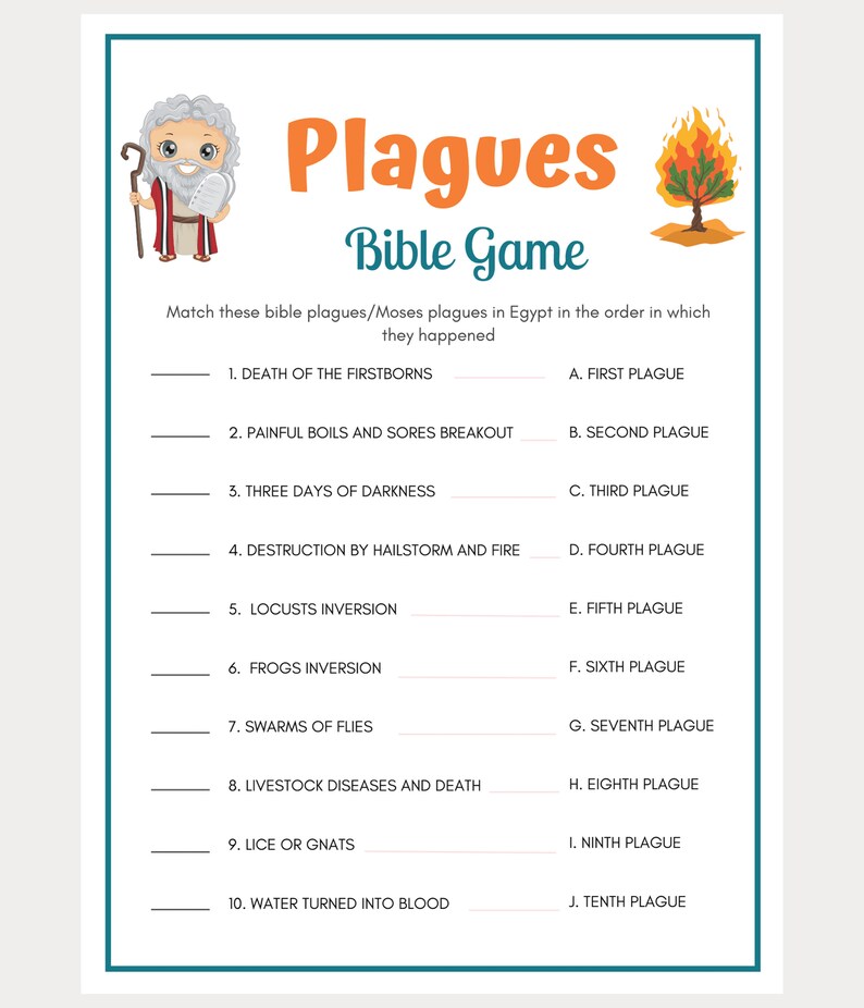 Bible Games, Bible Plague Matching, Bible Games for Kids and Adults ...