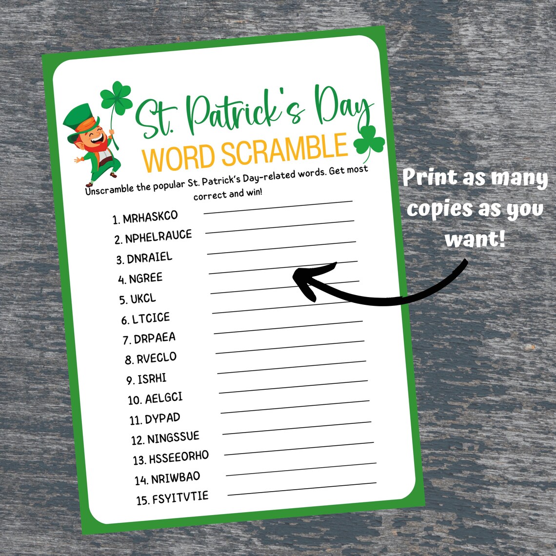 St Patricks Day Games, 50 Games SUPER Bundle, St Patrick's Day Party ...