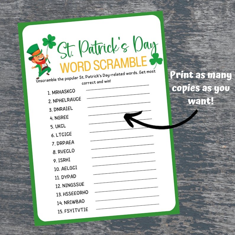 St Patricks Day Games, 50 Games SUPER Bundle, St Patrick's Day Party ...