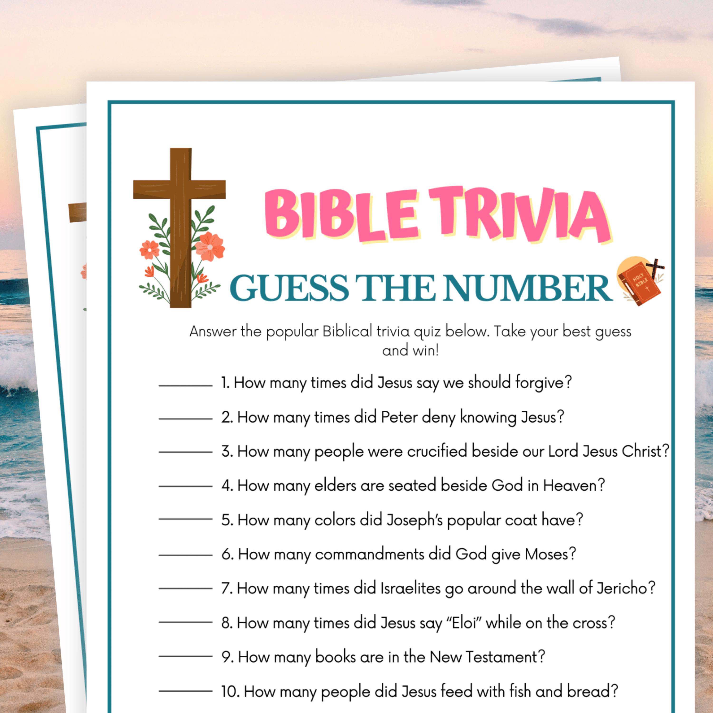 Bible Trivia, Guess the Number, Bible Games, Bible Study Games, Bible ...