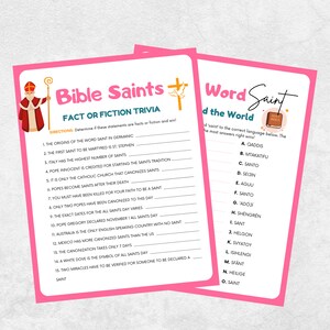All Saints Day Games, Saints Day Games Bundle, Bible Games for Kids and ...