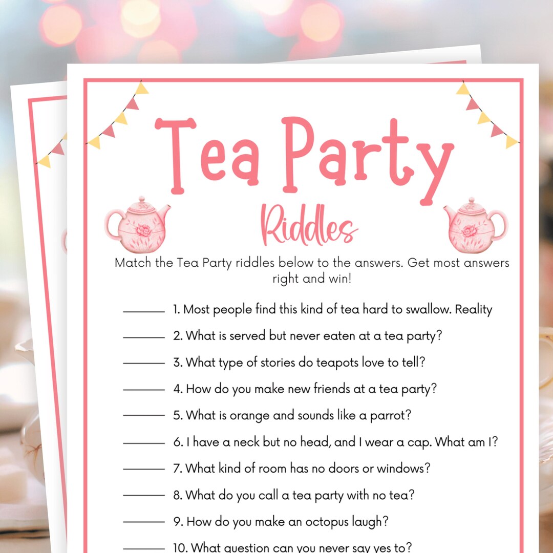 Tea Party Riddles, Tea Party Games, Ladies Tea Party Games, Garden Tea ...