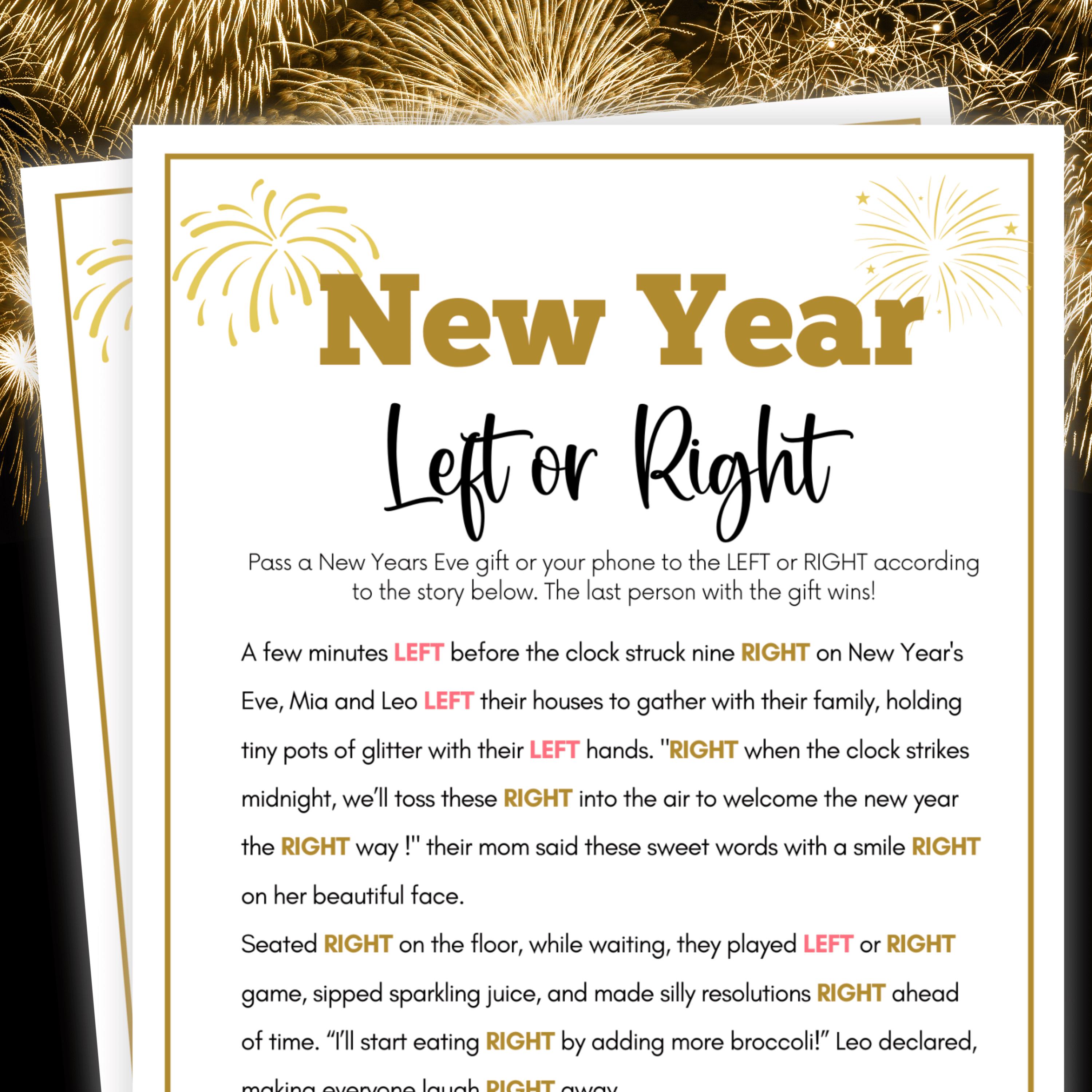 New Year Games, Left or Right, New Year Party Games, New Year's Eve ...