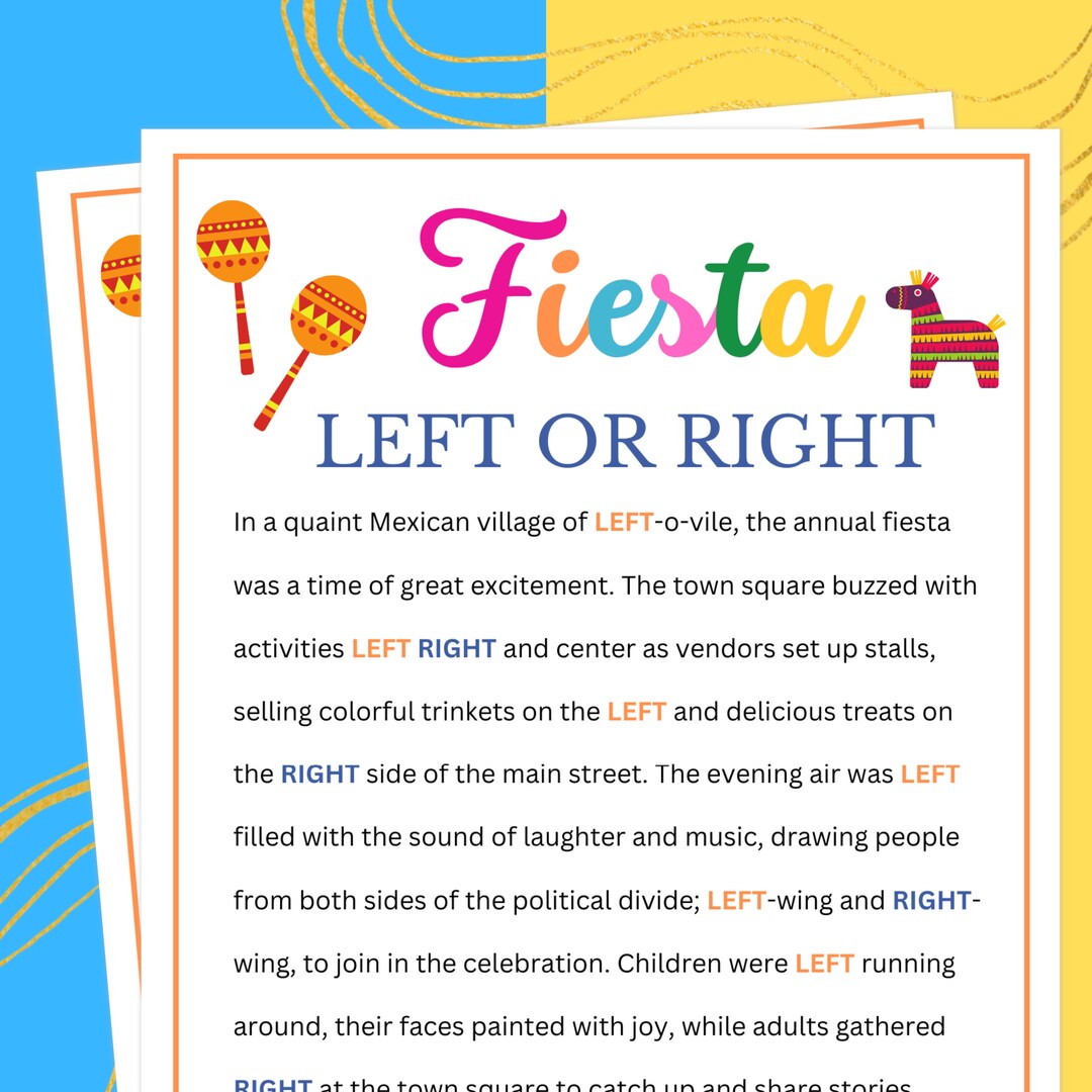 Fiesta Party Games, Left or Right, Fiesta Games, Fiesta Birthday Games ...