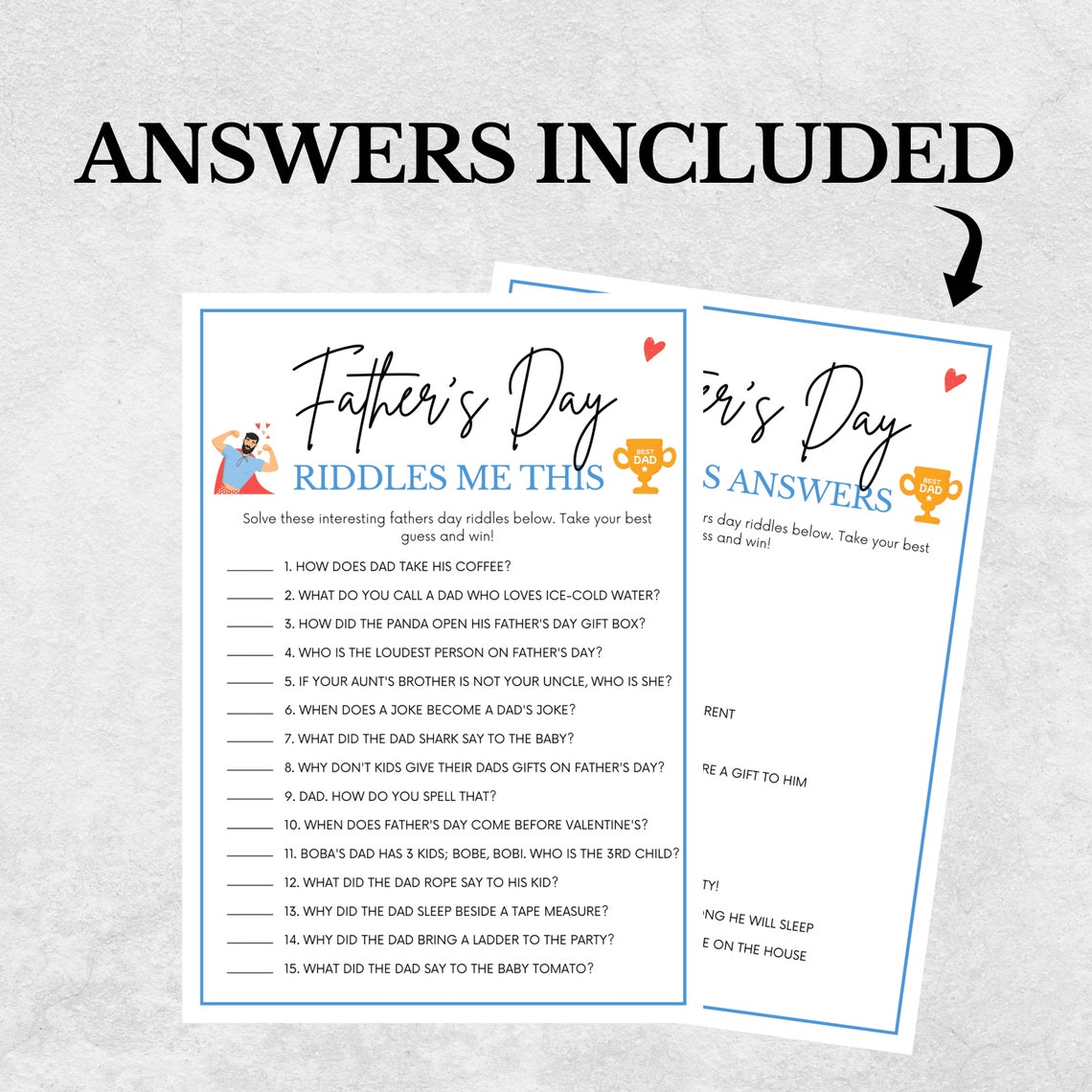 Fathers Day Games, Riddles, Fathers Day Riddles, Fathers Day Party ...